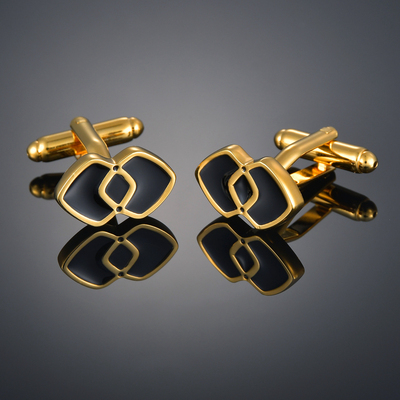 速卖通金色双C灵花袖钉 法式长袖衬衫袖钉 衬衣配饰Cufflinks