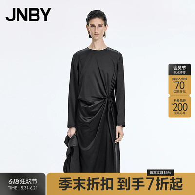 【季末折扣】JNBY/江南布衣26春新品连衣裙女圆领长袖5Q1G13430