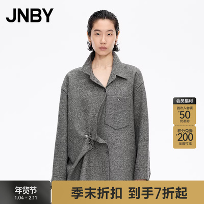【商场同款】JNBY/江南布衣25冬新品呢大衣宽松长袖直筒5P0812670