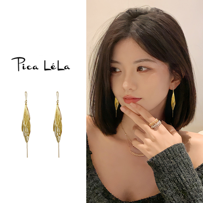 时尚气质流苏大气耳线女2025新款爆款耳环高级感耳坠轻奢长款耳饰