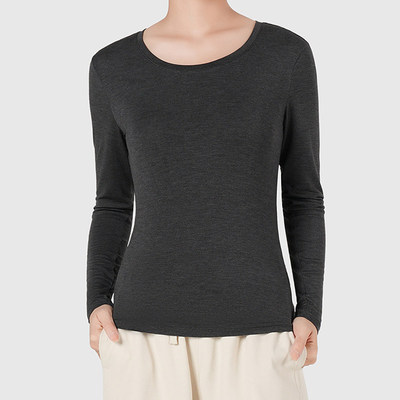 鹿岛什物纪 AAV20922 女式修身打底衫 弹力亲肤内衣秋衣长袖T恤