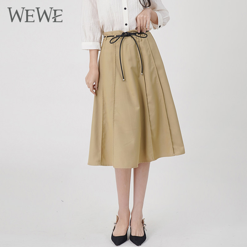 WEWE/唯唯春季新品女装清新文艺范通勤气质半身裙简约休闲