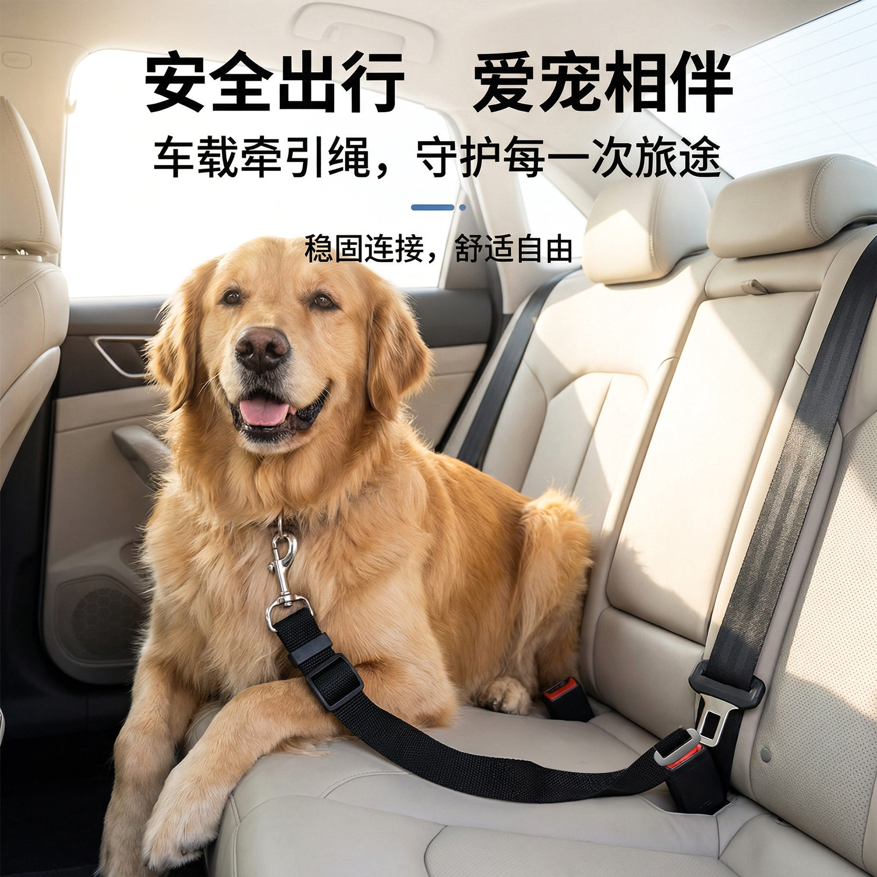 宠物狗狗安全带宠物牵引绳猫狗汽车安全带可调式车载牵引带狗绳