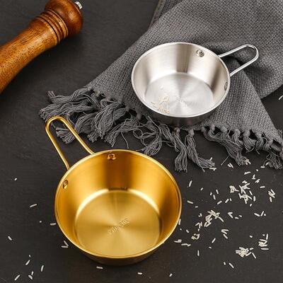 韩式304不锈钢酒碗带柄米酒碗