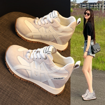 80068 13厚底内增高德训阿甘鞋女 春季新款松糕软底运动休闲鞋