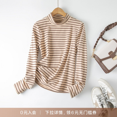 海谧休闲半高领套头针织衫女