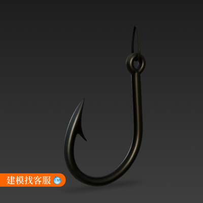 鱼钩模型建模三维模型钩子建模鱼钩3D钩子文件模型1043