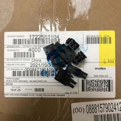 MOLEX连接器172258-3104 1722583104 4pin 3.5mm间距 胶壳 外壳