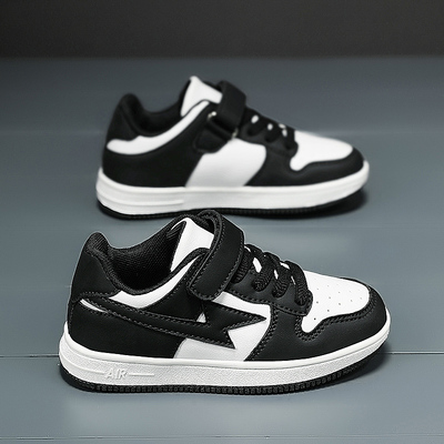 ABC SHIELD男童鞋子春秋新款皮面防水儿童运动鞋女孩软底时尚板鞋