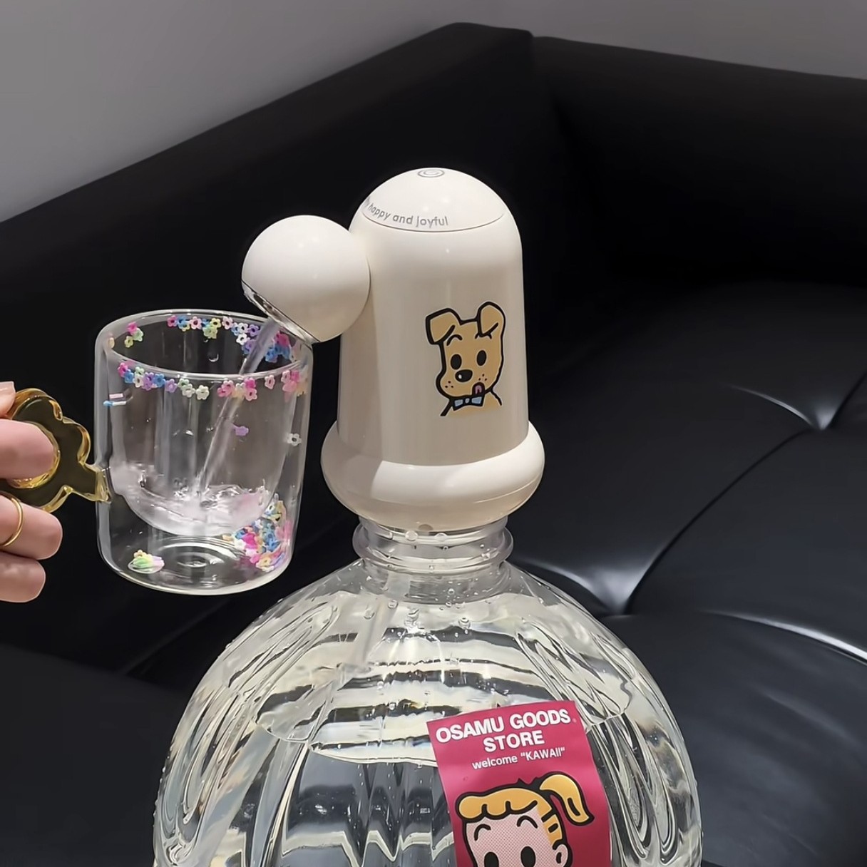 卡通双泵触摸感应抽水器桶装水矿泉水电动抽水泵自动上水器取水器