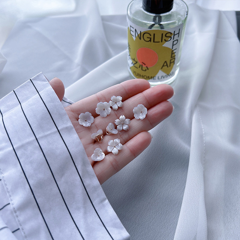 金属纽扣旗袍小号仿玉石桃花朵玉兰花扣子手缝雪纺衬衫袖口钮扣