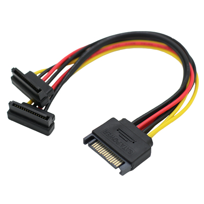 正弯头sata一分二串口全铜电源线