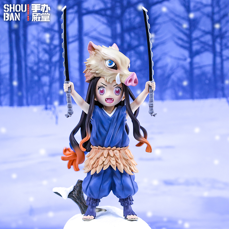 鬼灭之刃手办祢豆子cos系列伊之助猪猪祢豆子手办可爱摆件动漫模_虎窝淘