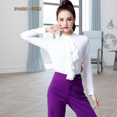 果果长袖高弹摩登长袖波浪修身