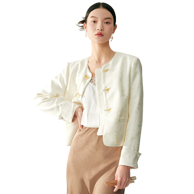 MOFAN摩凡夏新款香槟米短外套