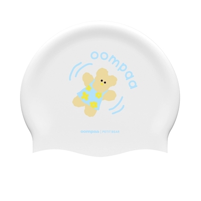 2025新款韩国正品代购oompaa硅胶防滑抗氯墨镜小熊新款泳帽
