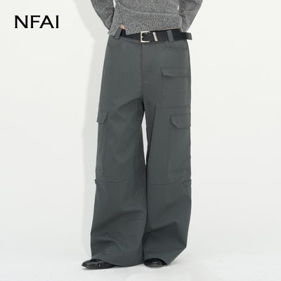 NFAI多口袋工装裤埃及匹马混纺