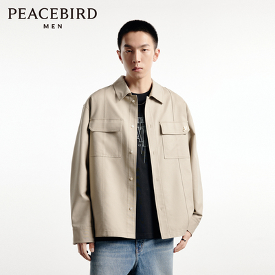【商场同款】太平鸟男装长袖衬衣男2023年秋季工装衬衫B1CHD3103