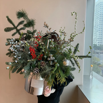 高级森系圣诞节花束手捧花混搭鲜花新鲜家用插花云南基地直发真花