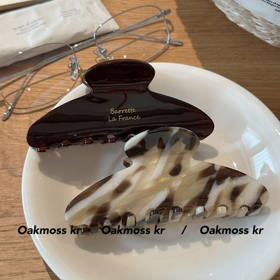 韩国FRANCE巧克力奶茶色醋酸抓夹美拉德法式大号鲨鱼夹发抓头饰女