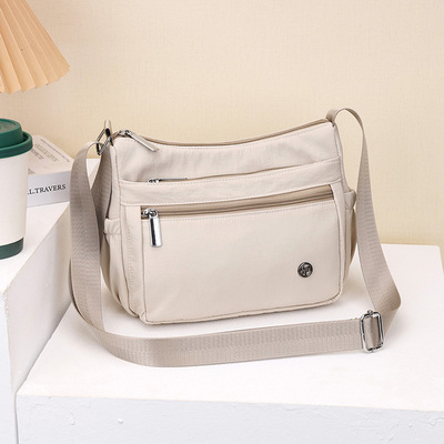 跨境防水超轻尼龙布包包女2025新款简约户外休闲多层单肩斜挎包潮