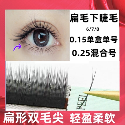 单根扁毛双毛尖下睫毛