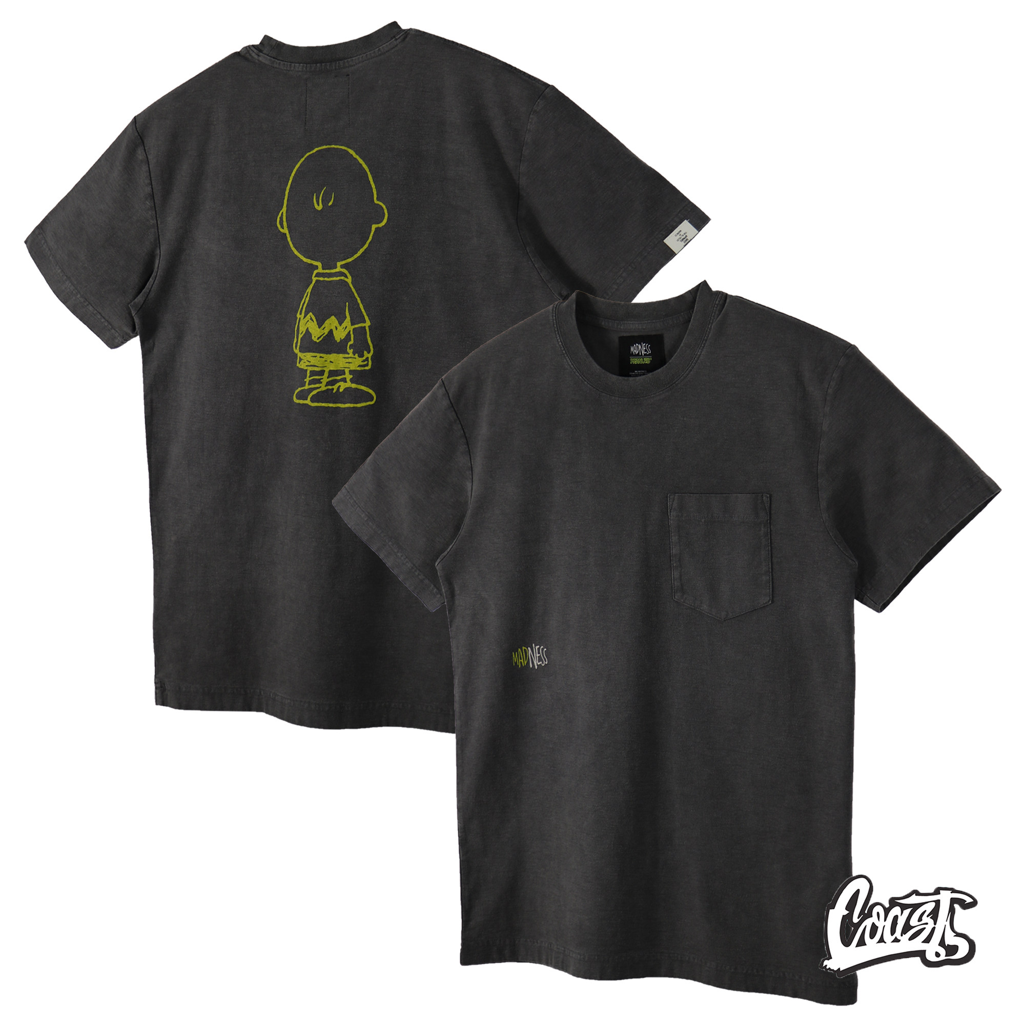 MADNESS x Peanuts POCKET TEE 20SS联名卡通人物短袖口袋水洗T恤