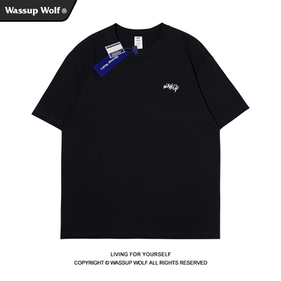 wassupwolf重磅纯棉短袖