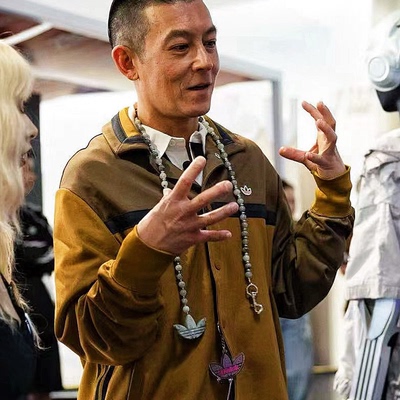 adidas三叶草CLOT陈冠希联名男女复古翻领拼色休闲运动外套IY8664