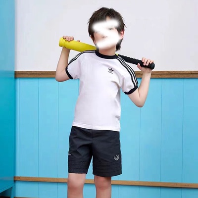 阿迪达斯三叶草夏款经典男女小童运动休闲透气短袖T恤HK2912