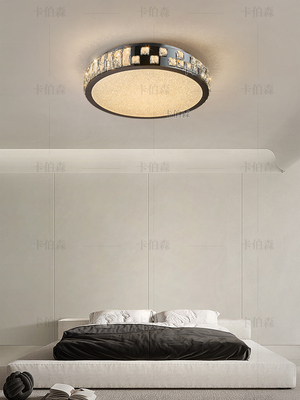 卡伯森设计师款卧室水晶吸顶灯现代轻奢高档大气全光谱护眼房间灯