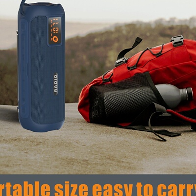 新款P12A便携式蓝牙音箱运动户外插卡音响旋钮调台收音机4500mAh