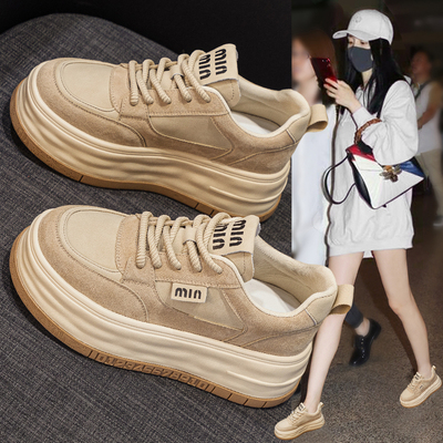 复古增高老爹鞋女2025新款秋冬季