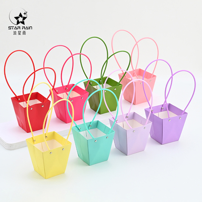 流星雨马卡龙牛皮纸插花小提篮