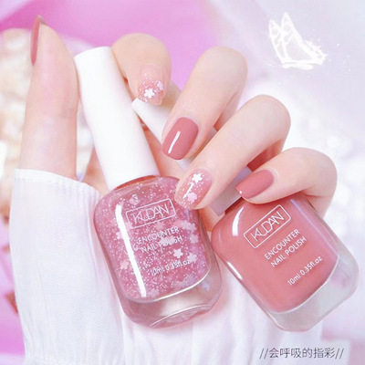 新款水性可撕拉指甲油裸色免烤持久快干显白透明套装Nail polish