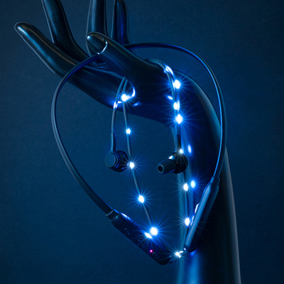 闪光发光蓝牙耳机无线双耳颈挂式