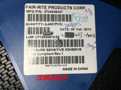 Fair-Rite四脚共模磁通 2744045447 进口原装5.6x8.9x2.85 60R 5A
