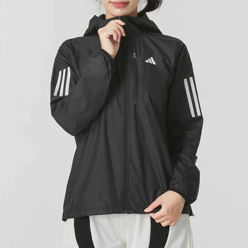 ADIDAS阿迪达斯女装2025 春季透气连帽休闲运动夹克外套IN1576 运动茄克