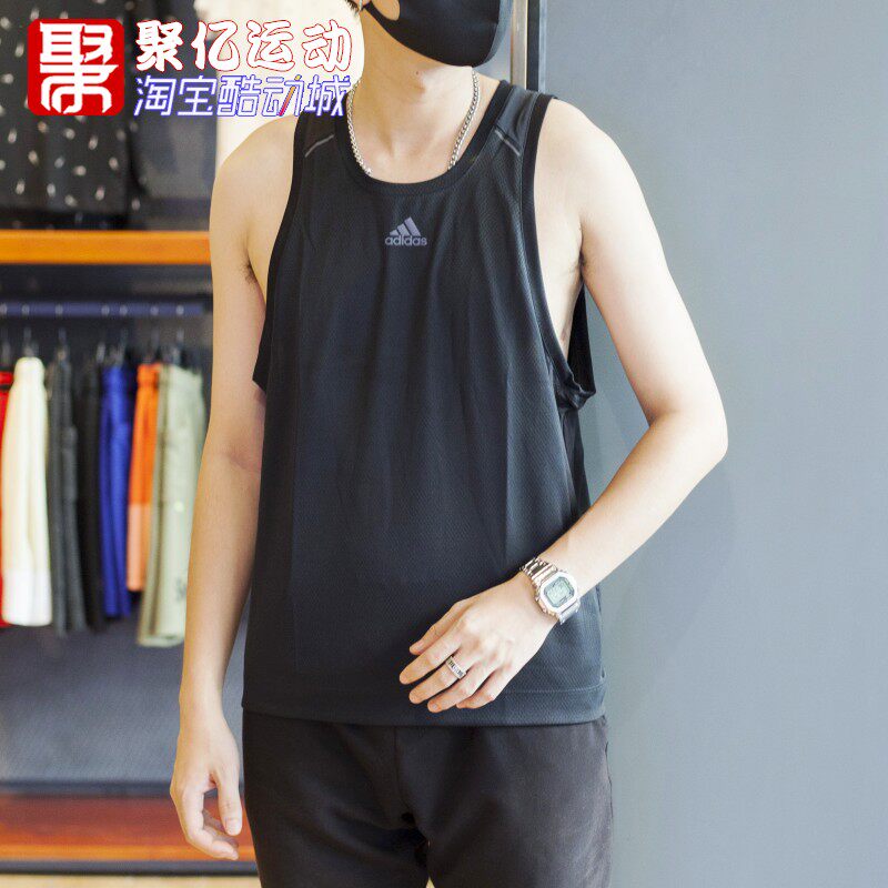 阿迪达斯背心男2022秋款跑步训练速干透气运动休闲无袖T恤 HP1757_虎窝淘