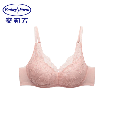 安莉芳正品风巢杯内衣女透气洞洞大胸显小软支撑蕾丝文胸EBW0537