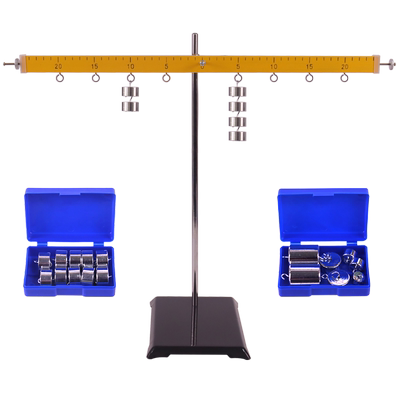 大号木质杠杆尺及支架带挂钩物理实验铝合金杠杆套装杠杆平衡原理实验器演示器J21030力学平衡原理实验器材