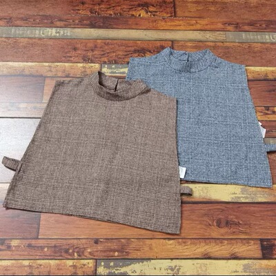 套头百搭无袖短款立领