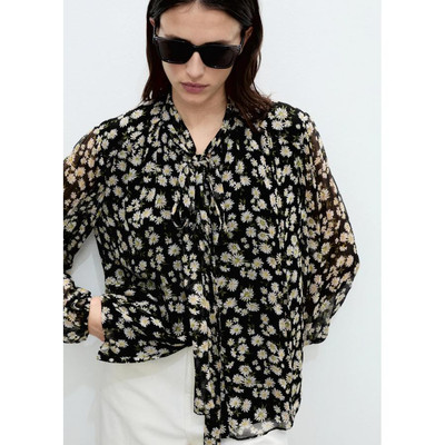 西班牙欧洲正品代购 MANGO 女士 花朵系带衬衫  87065745