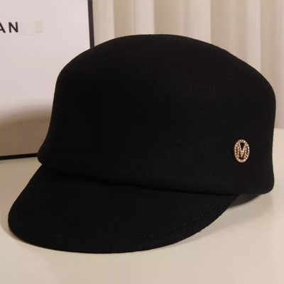 秋冬白色羊毛尼马术帽休闲M标