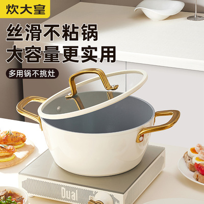 炊大皇汤锅不粘锅易洁煲汤炖煮熬粥汤奶锅24cm燃气电磁炉通用西厨