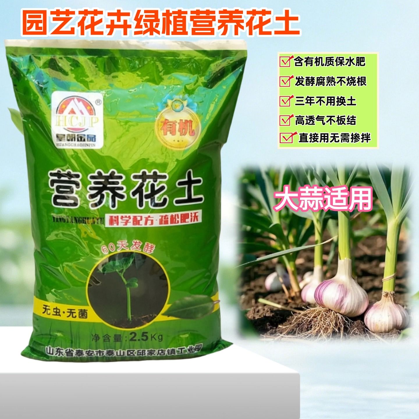 大蒜苗蒜黄种植营养土庭院阳台红根紫皮蒜地栽盆栽有机发酵专用土