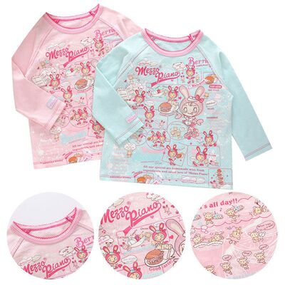 钢琴家公主上衣 日系mezzo甜心软妹小兔字母印花长袖T恤高定