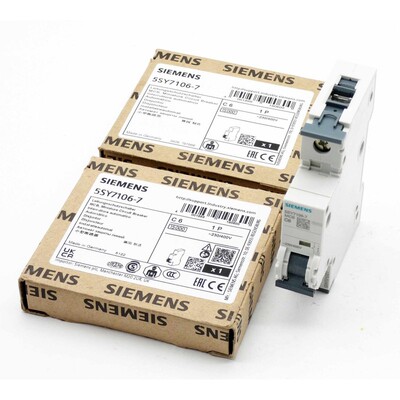 2x Siemens 5SY7106-7 Leitungsschutzschalter / Circuit breake