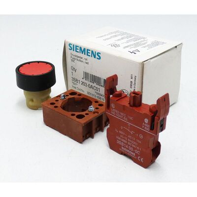 Siemens 3SB1 203-0AC01 E-Stand: 01 rot Drucktaster -unused/O