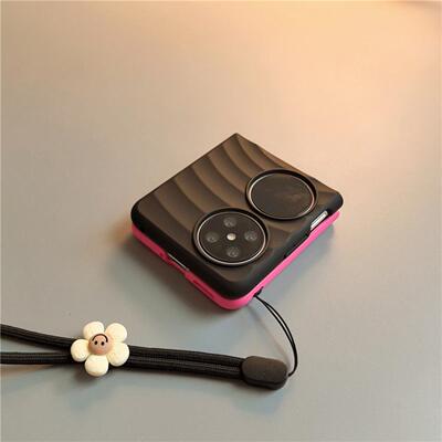 黑玫红磁吸适用小米mixflip2华为purax手机壳pocket2硬novaflip荣耀v三星zflip7564简约vivox女oppofindn3n20